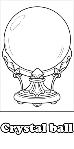 Crystal ball 001 – Free printable coloring page for kids – nightfame.com