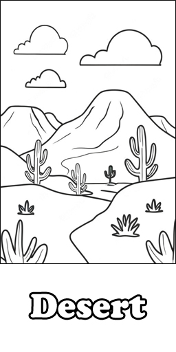 Desert 001 – Free printable coloring page for kids – nightfame.com