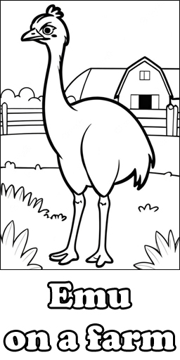 Emu 001 – Free printable coloring page for kids – nightfame.com