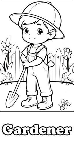 Gardener 001 – Free printable coloring page for kids – nightfame.com