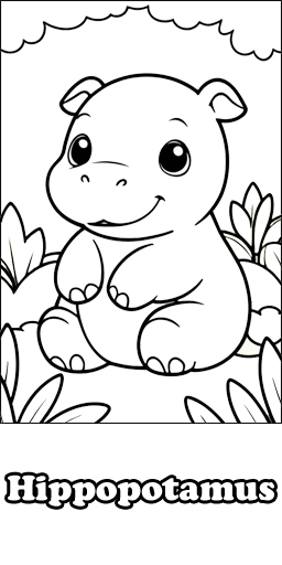 Hippopotamus – Free printable coloring page for kids – nightfame.com