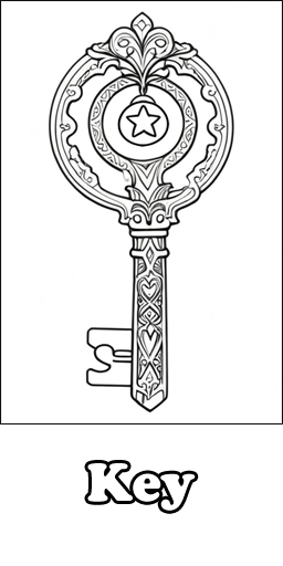 Key 001 – Free printable coloring page for kids – nightfame.com