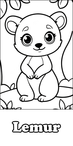 Lemur – Free printable coloring page for kids – nightfame.com
