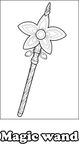 Magic wand 001 – Free printable coloring page for kids – nightfame.com