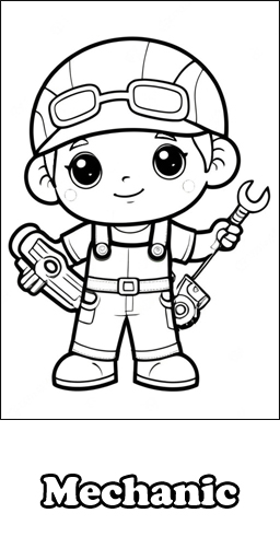 Mechanic 001 – Free printable coloring page for kids – nightfame.com