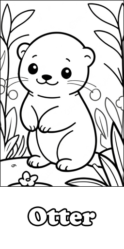 Otter – Free printable coloring page for kids – nightfame.com