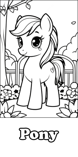 Pony – Free printable coloring page for kids – nightfame.com