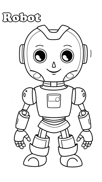 Robot 010 – Free printable coloring page for kids – nightfame.com